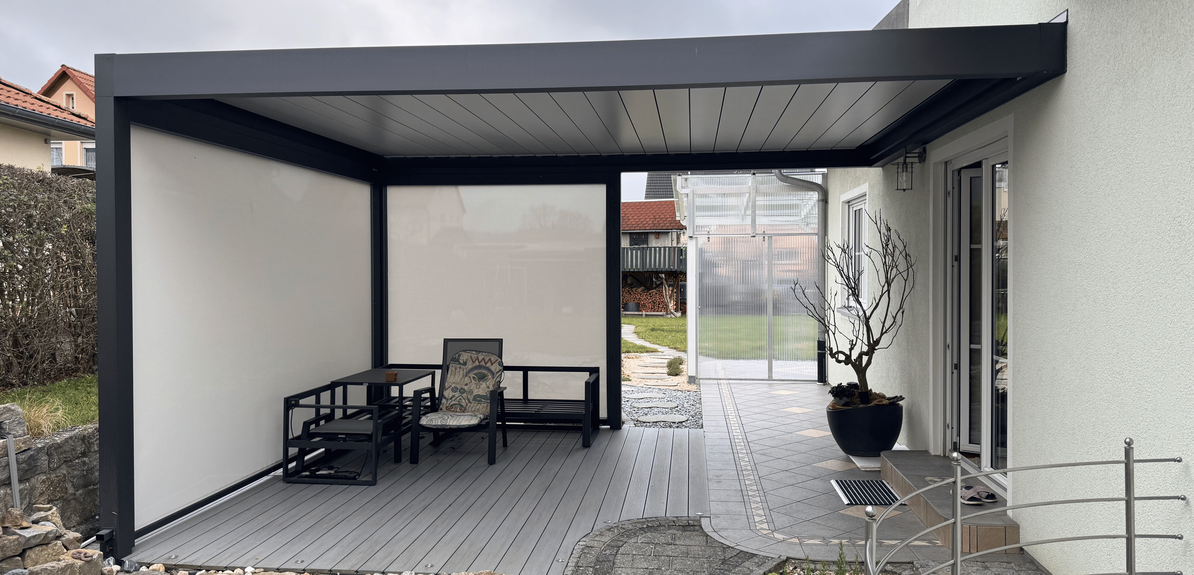 Lamellendach mit Zip Screens - KIPF Fenster. Türen. OutdoorLiving. GmbH